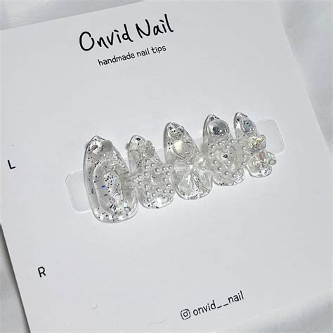 ️‍🔥주문폭주 ️‍🔥 풀파츠 얼음네일팁v2 L 수제네일팁ㅣ네일팁ㅣ투명네일 ㅣ풀파츠네일ㅣ키치네일ㅣ글리터네일ㅣ얼음네일 에이블리