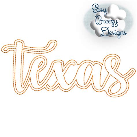 Script Texas State Applique Design Script Texas Lowercase Raggy Applique Design Easy Breezy