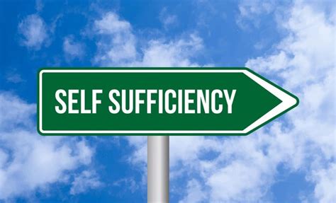Premium Photo Self Sufficiency Road Sign On Sky Background