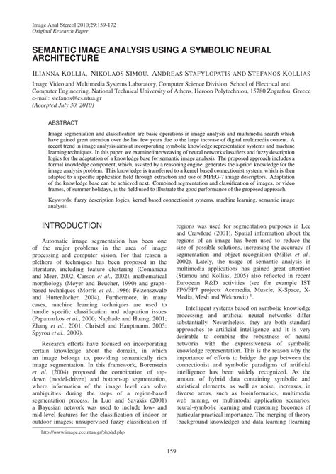 Pdf Semantic Image Analysis Using A Symbolic Neural Architecture