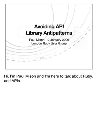Avoiding API Library Antipatterns PDF