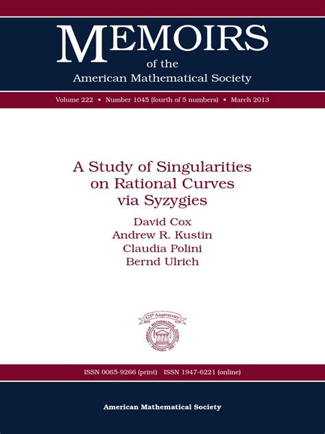Singularities On Rational Curves Via Syzygies Cox Pdf Ring Mathematics Matrix