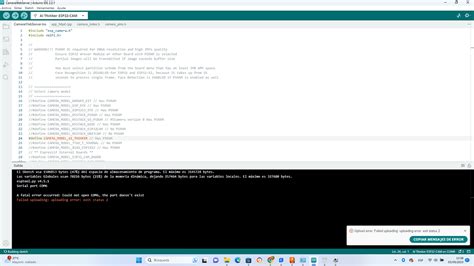 Esp Cam Cannot Load The Program Uploading Arduino Forum
