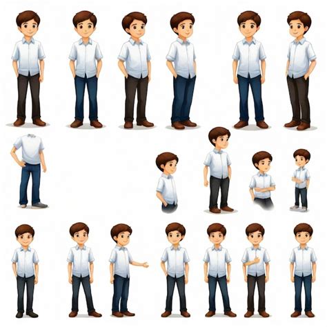 El chico se encuentra con el vector el fondo blanco está aislado Vector Premium generado con IA