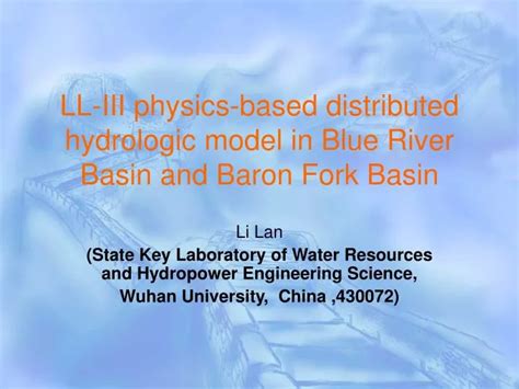 Ppt Ll Iii Physics Based Distributed Hydrologic Model In Blue River Basin And Baron Fork Basin