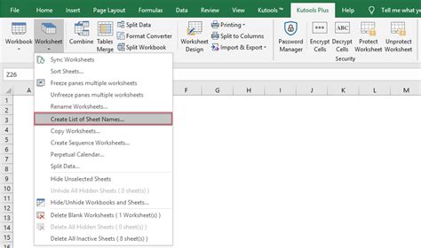How To Create A List Of All Worksheet Names From A Workbook