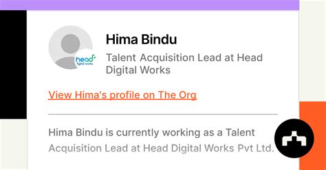 Hima Bindu Talent Acquisition Lead At Head Digital Works The Org