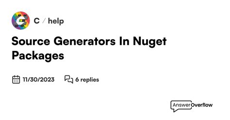 Source Generators In Nuget Packages C