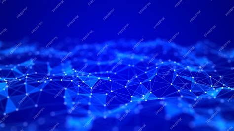 Premium Photo Blue Digital Background Network Connection Structure On Blue Background 3d Rendering
