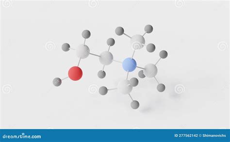 Choline Molecule 3d Molecular Structure Ball And Stick Model