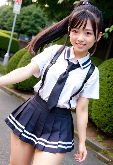 ポニーテール女子高生 AI artエロ画像R18