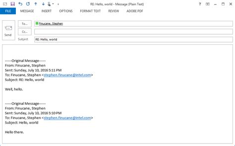 Outlook Plain Text Setting Snogreek