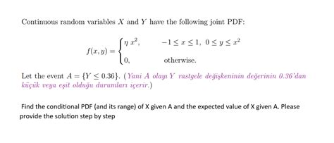 Solved Continuous Random Variables X And Y Have The
