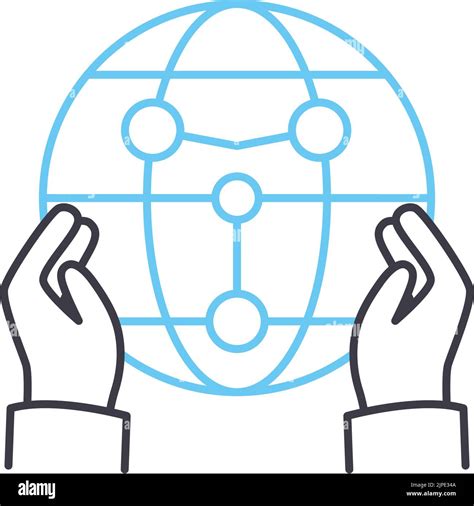 Save The World Line Icon Outline Symbol Vector Illustration Concept Sign Stock Vector Image
