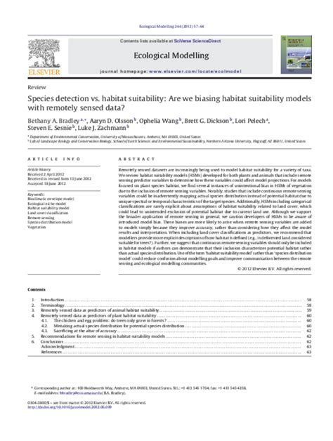 Pdf Species Detection Vs Habitat Suitability Are We Biasing Habitat Suitability Models With