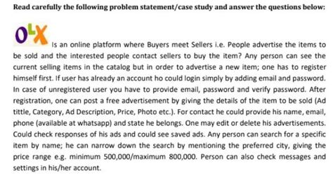 Solved Write Use Case Narratives For The Two Use Cases With Chegg Com