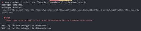 Wrong Error Message When Tests Run With ` Testcase` In Case Of