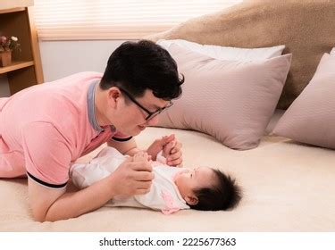 Asian Father Sing Talk Adorable Daughter Stock Photo Shutterstock