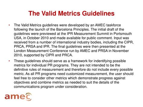 Ppt Understanding And Applying Valid Metrics Guidelines February