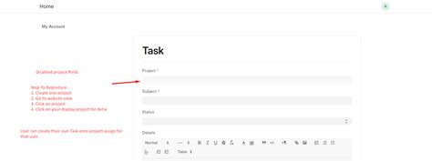 Project Field Is Disable While Create New Task Frappe Framework