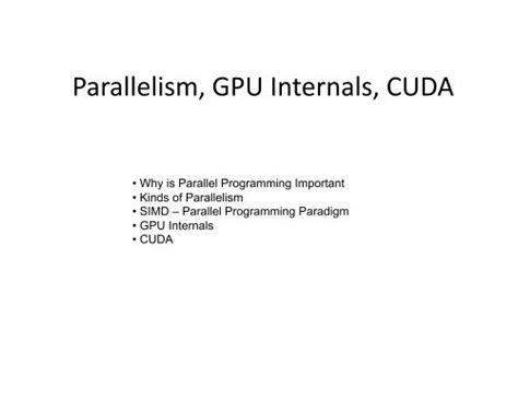 Parallelism Gpu Internals Cuda Stanford Acm