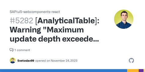 Analyticaltable Warning Maximum Update Depth Exceeded This Can Happen When A Component