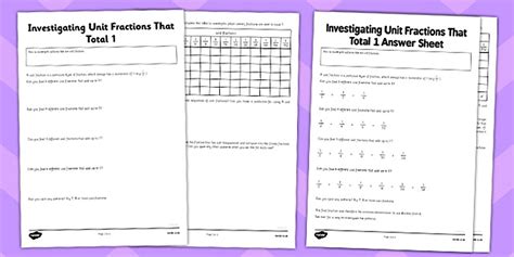 Year 6 Add Fractions Investigation Worksheet Worksheet