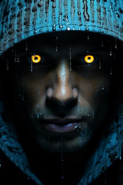 Premium Photo Dynamic Close Up Portrait A Man Made Of Fluorescent