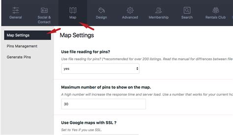 GOOGLE MAPS SETTINGS WP Rentals Help