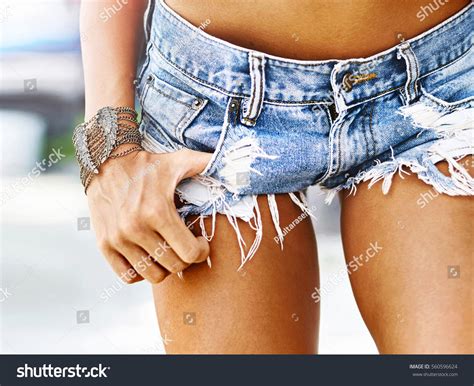 Sexy Woman Body Ripped Jean Shorts Stock Photo 560596624 Shutterstock