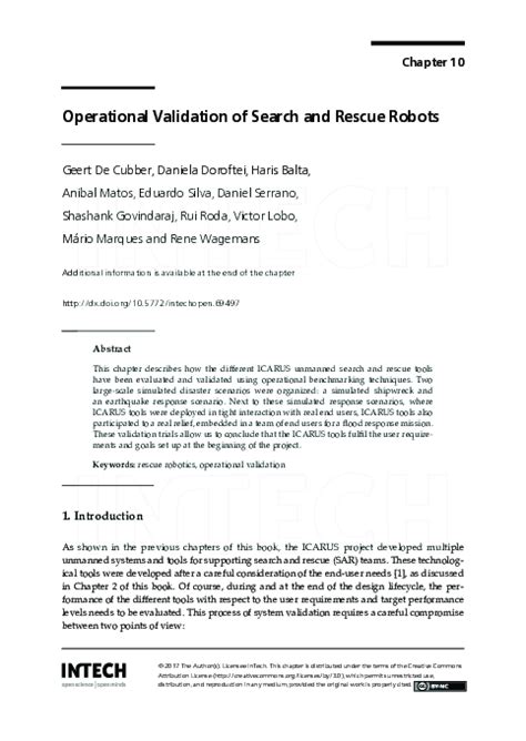 Pdf Operational Validation Of Search And Rescue Robots Mário Marques