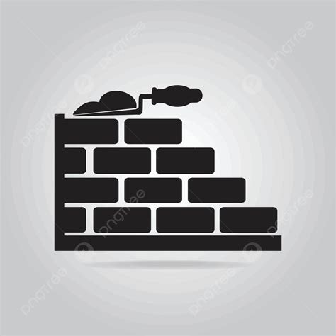 Brickwall And Trowel Iconbuilding Sign Renovation Symbol Object Vector