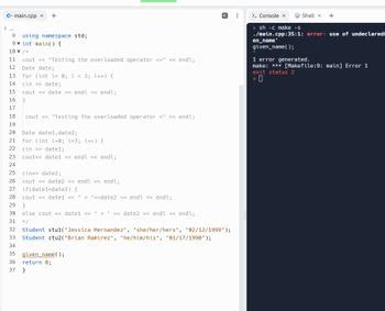 Answered Hi Please Help When I Try To Call The Given Name Function