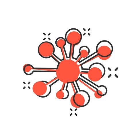 Hub Network Connection Sign Icon In Comic Style Dna Molecule Vector