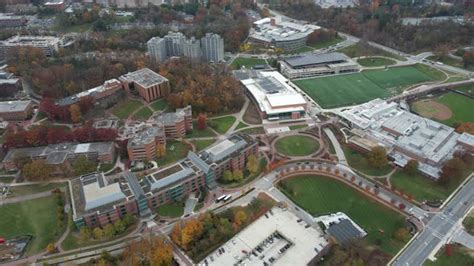 Aerial View Of Towson University Campus Maryland Usa Buildings And