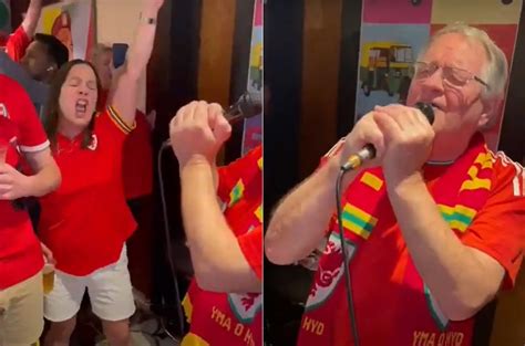 Watch Dafydd Iwan Rallies The Troops Hours Before Kick Off Against England