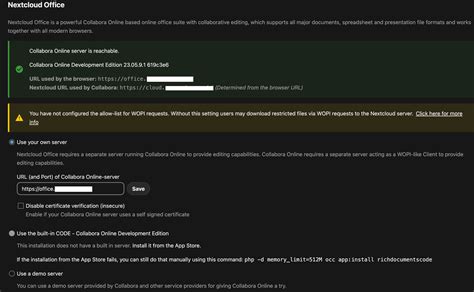 nextcloud and collabora code docker compose almost everything is working