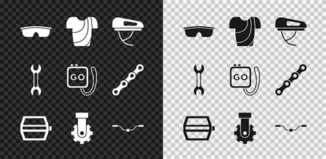 스포츠 사이클링 선글라스 사이클링 티셔츠 자전거 헬멧 페달 탈선 자전거 후방 핸들바 렌치 스패너 및 스톱워치 아이콘세트 벡터 T 셔츠에 대한 스톡 벡터 아트 및 기타 이미지