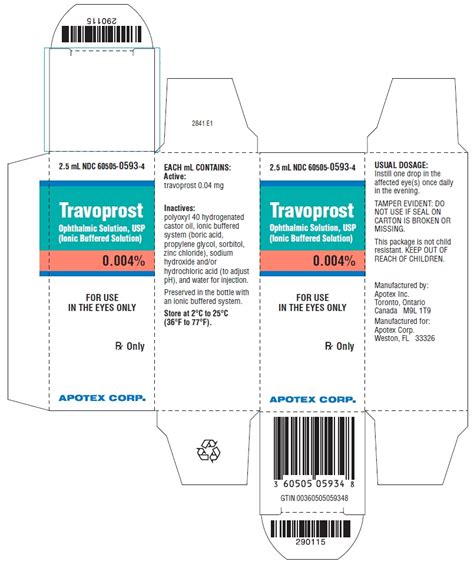 Travoprost Ophthalmic Solution Package Insert Prescribing Info Moa