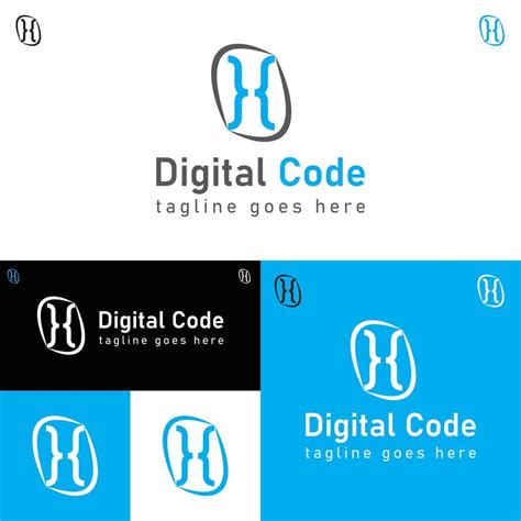 Coder Company Logominimalistic Digital Code Logo Programmer Icon Vector Illustration Software