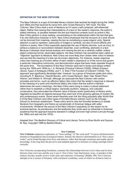 New Criticism Definition Principles And Key Concepts