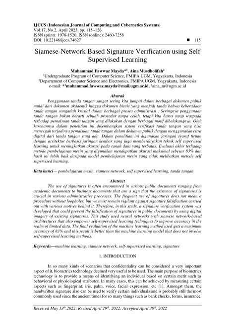 Pdf Siamese Network Based Signature Verification Using Self Supervised Learning