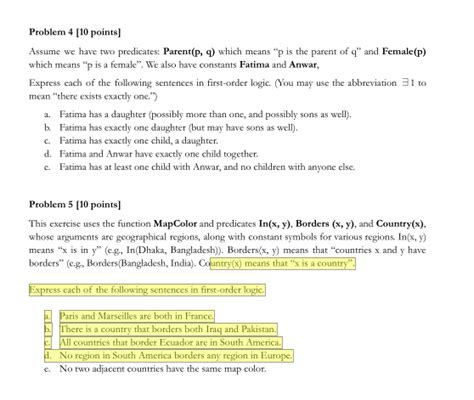 Solved Problem 4 10 Points Assume We Have Two Predicates Chegg Com