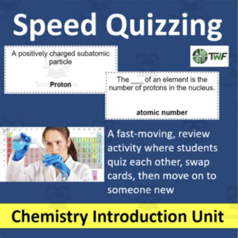 Chemistry Atoms Elements And Compounds Speed Quizzing By Teach Simple