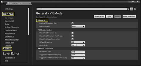 Activating Vr Mode Unreal Engine 427 Documentation
