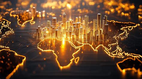 A Vibrant World Map Displays Major Cities Illuminated With Glowing Highlights Showcasing Global
