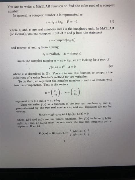 Solved You Are To Write A MATLAB Function To Find The Cube Chegg