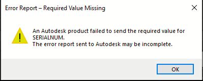 Failed To Send The Required Value For SERIALNUM Message Appears When Launching MotionBuilder