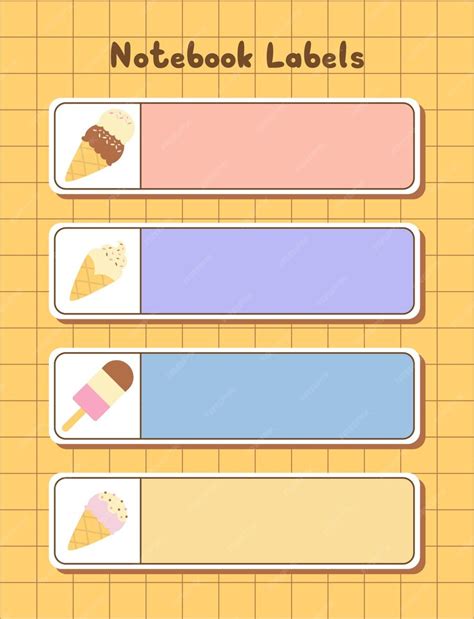 Premium Vector Vector Pastel Notebook Label Collection
