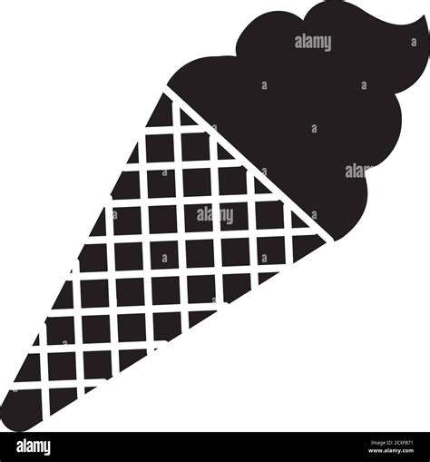 Ice Cream Cone Icon Over White Background Silhouette Style Vector Illustration Stock Vector